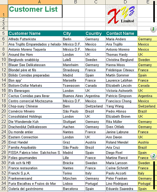 Excel Formulas List